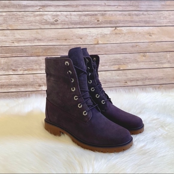 Timberland | Shoes | Timberland Jayne Dark Purple Suede Roll Top Boots ...